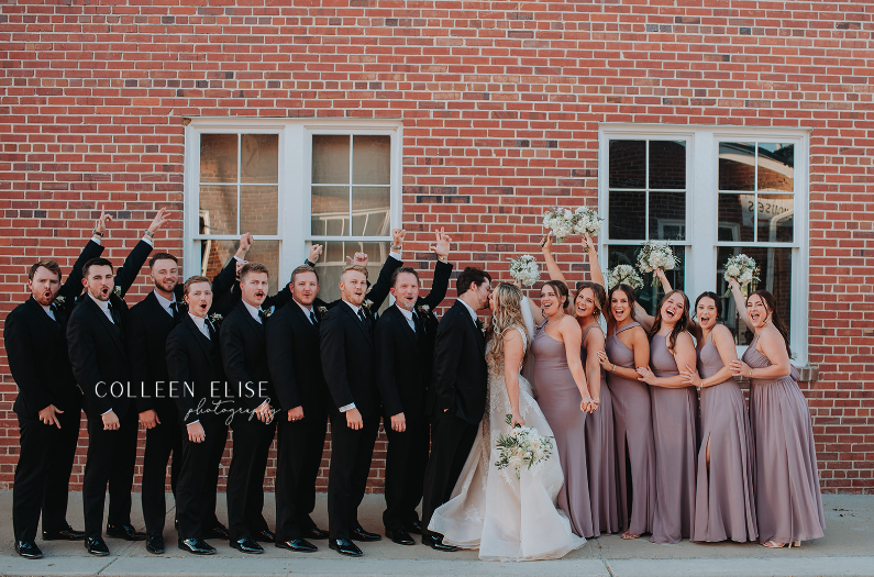 WeddingPartyPhotoatIndustrialWeddingVenue | Elegant White and Green ...
